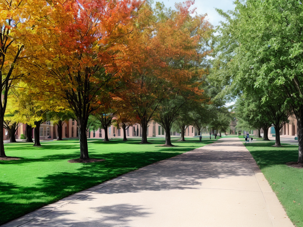college campus with vibrant colors