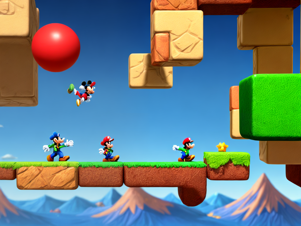 Create a heartwarming and adventurous scene where Mickey Mouse from ...