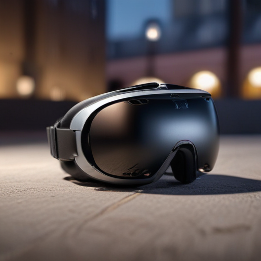 A futuristic VR headset lying down