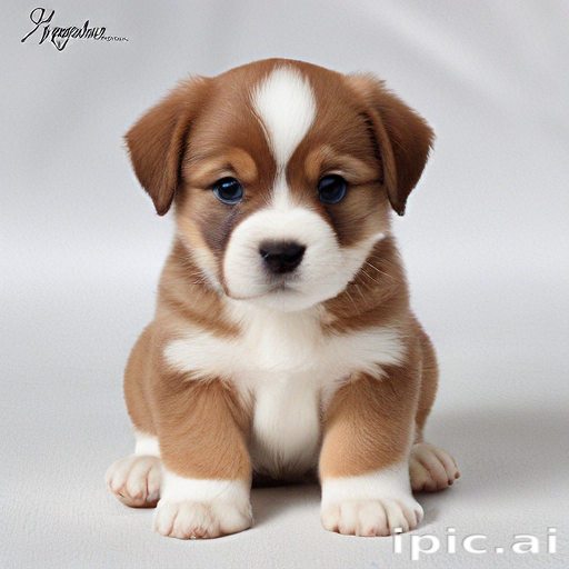 Adorable Puppy with Brown and White Fur Sitting Cuteness Overload!