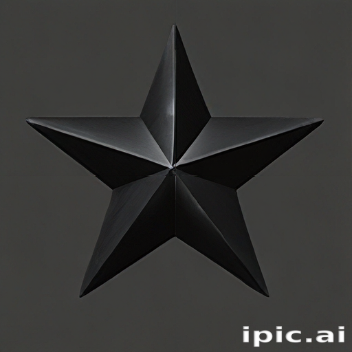 Stylized Black Star Sculpture Set Against a Dark Background Displaying ...