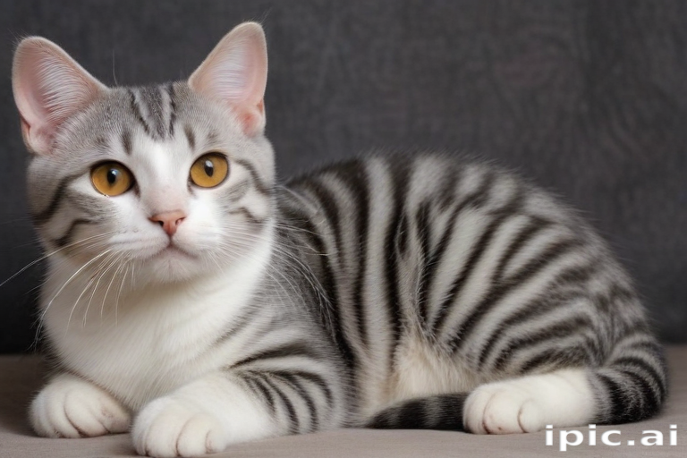 Adorable Gray Tabby Cat with Striking Stripes and Bright Eyes
