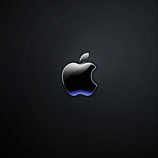 Elegant Black Background Featuring the Iconic Apple Logo in Glossy Design