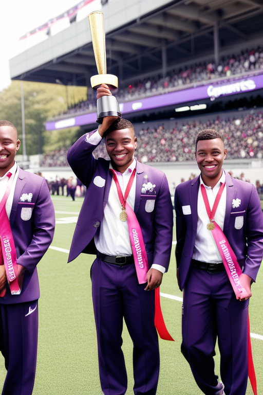 Celebrating Victory: Proud Students Hold Trophy at Graduation Ceremony ...
