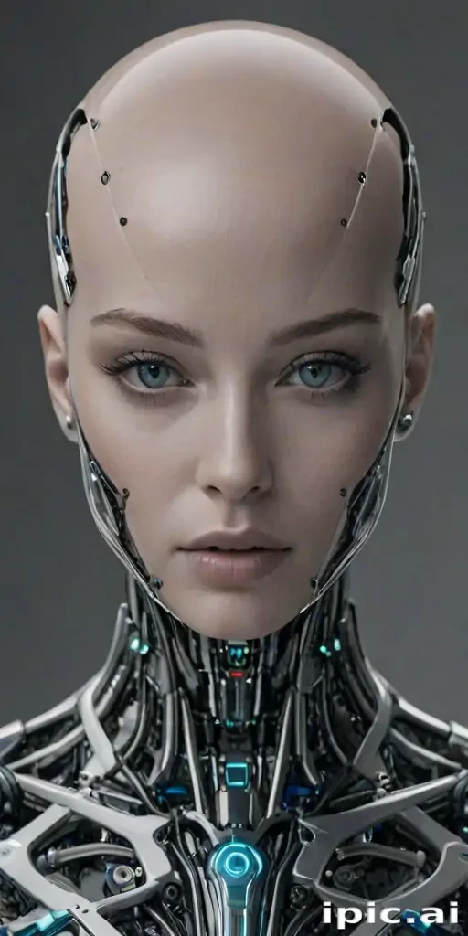 Futuristic Human-Robot Hybrid with Intricate Mechanical Features and ...