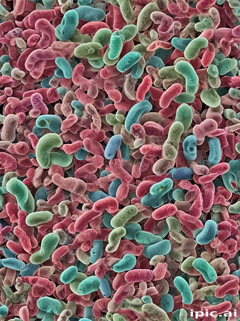 Colorful Microbial Life: A Close-Up View of Diverse Bacteria Under ...
