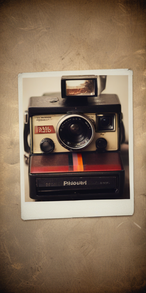 Classic Polaroid Camera Capturing Memories in a Vintage Style Photograph