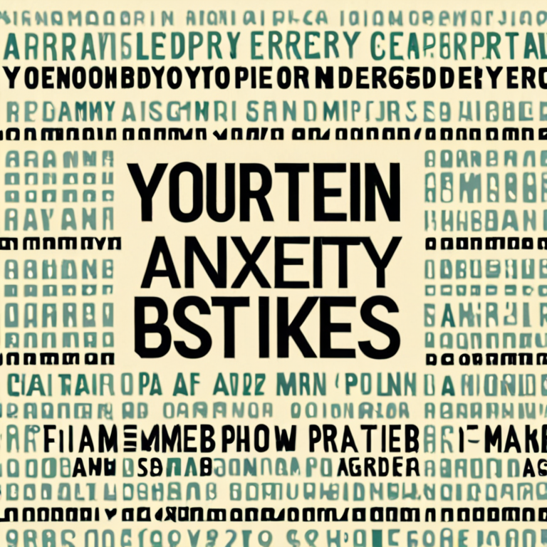 create fun typography of "when anxiety strikes"