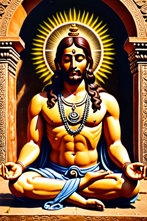 Hindu Jesus meditating with om