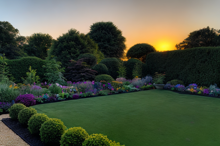 garden in the sunset