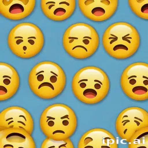 A Colorful Display of Various Emotions Expressed Through Cartoonish Emojis.