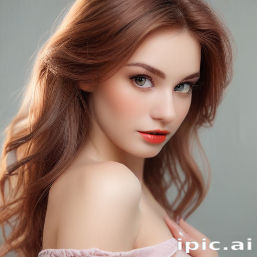 Stunning Portrait of a Young Woman with Striking Features and Soft Makeup