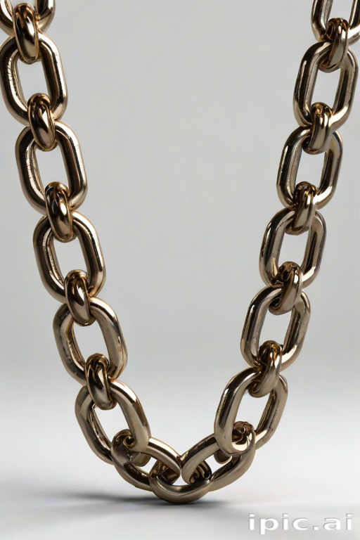 Shiny Gold Chain Necklace Displayed Against a Soft Gradient Background