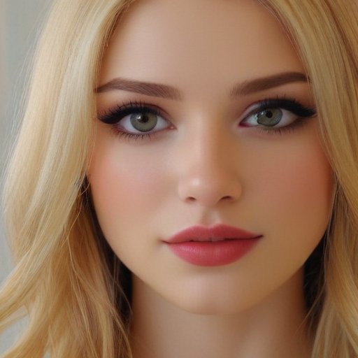 Captivating Portrait of a Young Woman with Striking Features and Beauty
