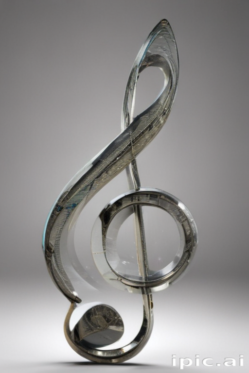 Elegant Glass Sculpture of a Treble Clef Symbolizing Musical Harmony ...