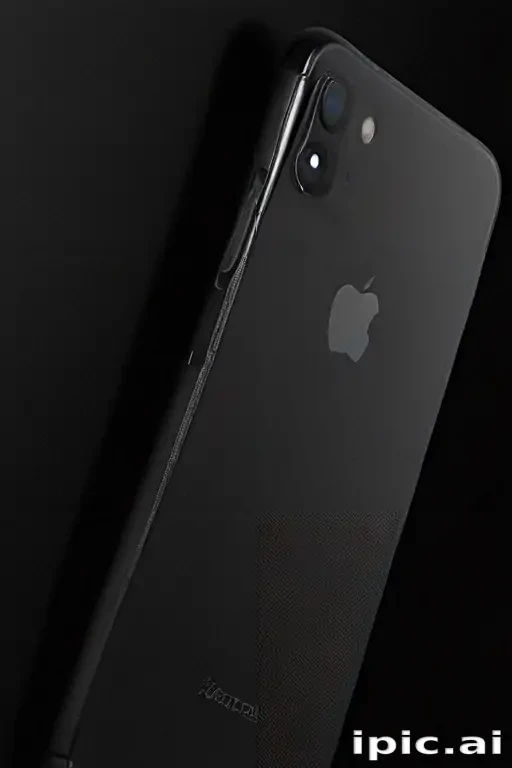 Close-Up Image of a Sleek Black Smartphone Against a Dark Background