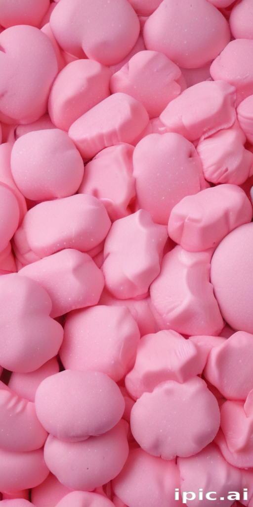 Delightful Collection of Soft Pink Chewy Candies Piled Together Beautifully