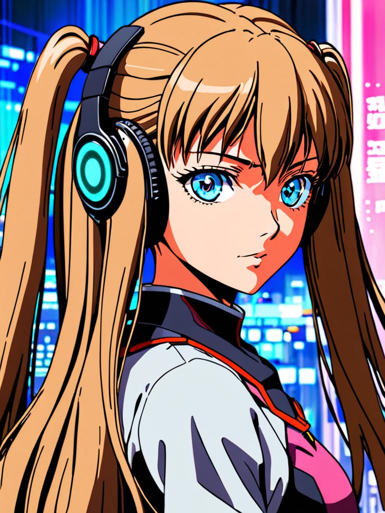 woman, strong, proud, slay queen, anime, dark copper blonde, blue eyes ...