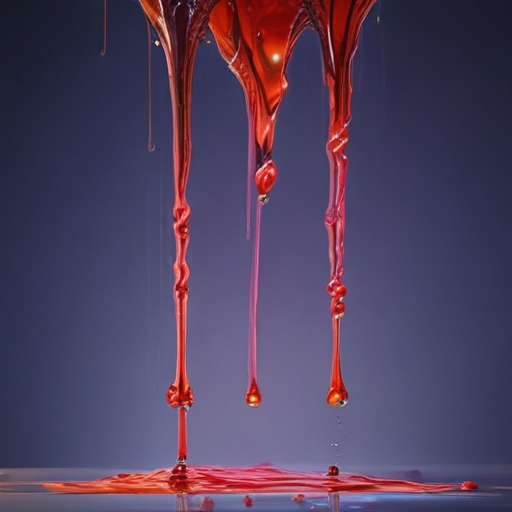 Vibrant Red Liquid Dripping Elegantly Against a Dark Background