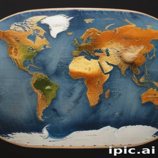 Detailed Artistic Map of the World Highlighting Continents and Oceans