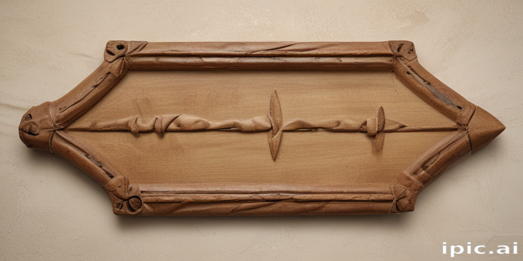 Intricately Carved Wooden Sign with Decorative Elements and Unique ...