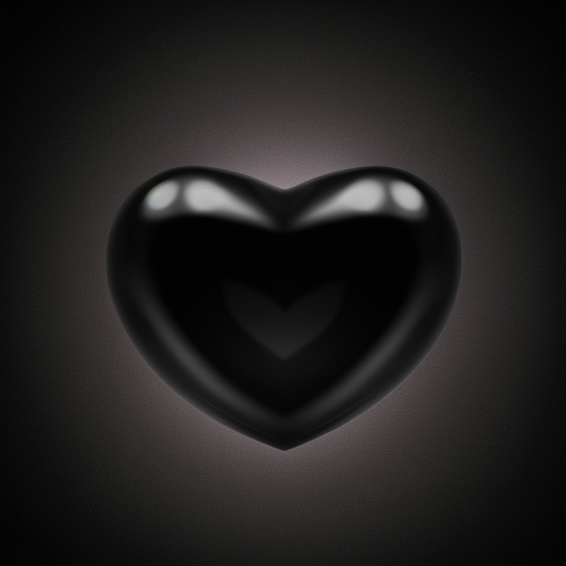Glowing Black Heart Symbolizing Mystery and Deep Emotions in Darkness