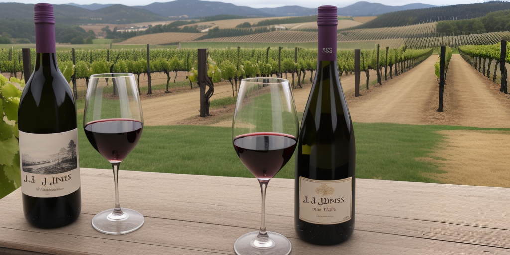 Enjoying Fine Red Wine Overlooking Scenic Vineyard Landscape on a Sunny Day