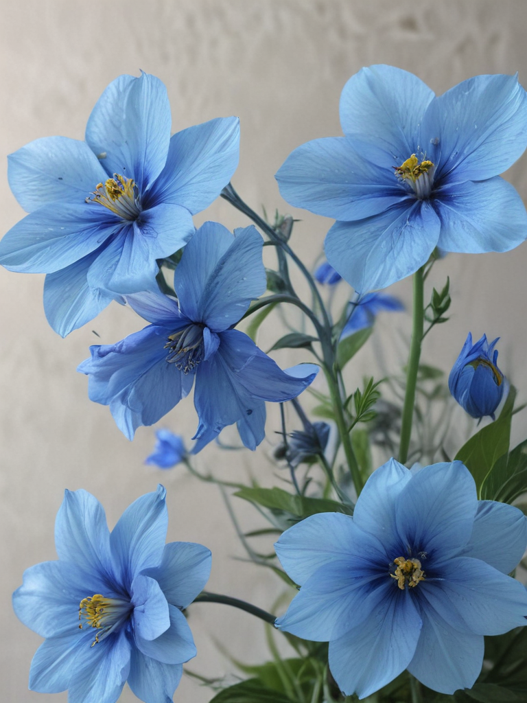 A Beautiful Arrangement of Delicate Blue Flowers in Full Bloom.