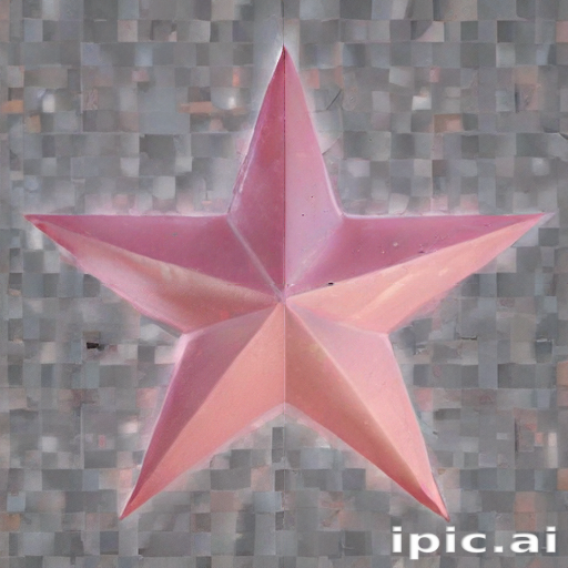 A Large Pink Star Against a Textured Gray Background with Subtle Patterns.