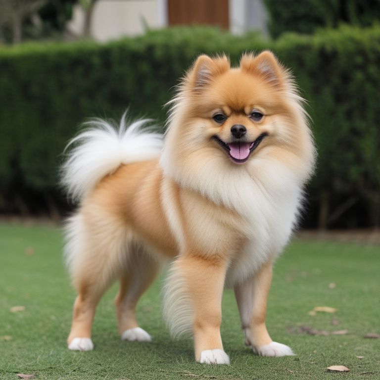Adorable Pomeranian Dog Posing Elegantly with Soft Fur and Playful ...