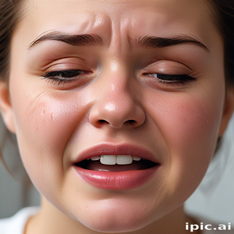 Close-Up of a Young Woman Expressing Intense Emotion and Vulnerability