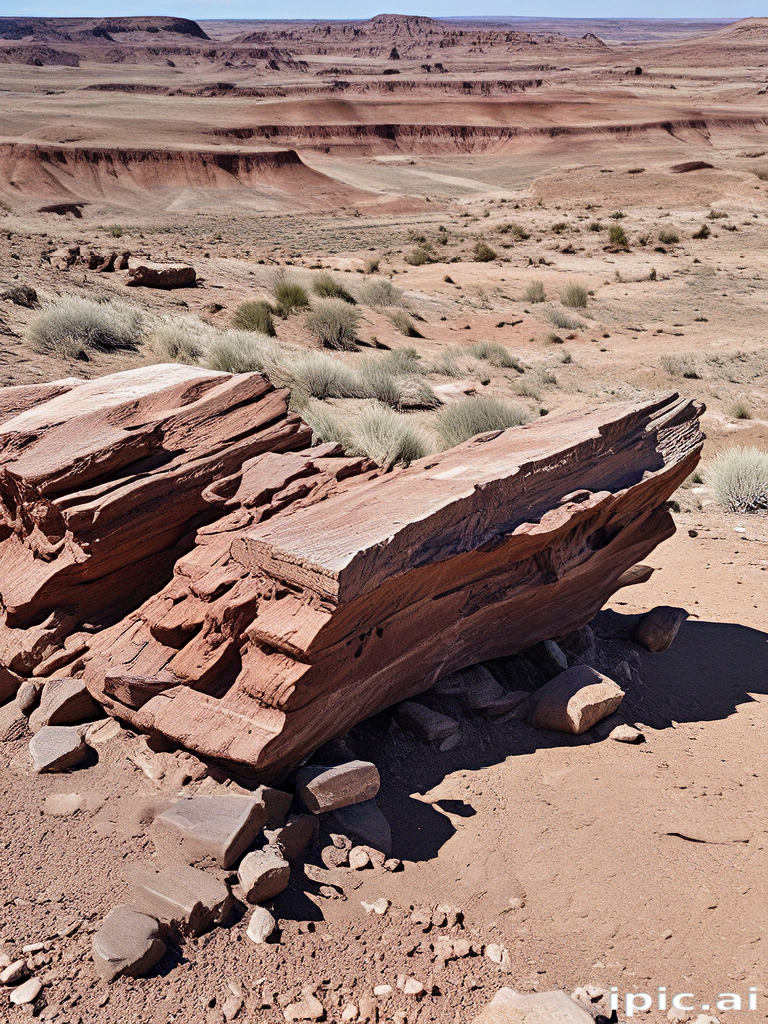 Stunning Desert Landscape Featuring Layered Rock Formations and Dry Terrain