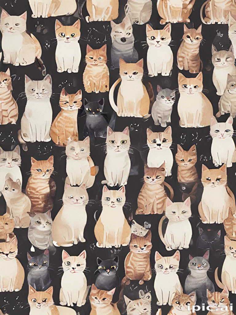 A Colorful Array of Cats: A Whimsical Collection of Feline Friends