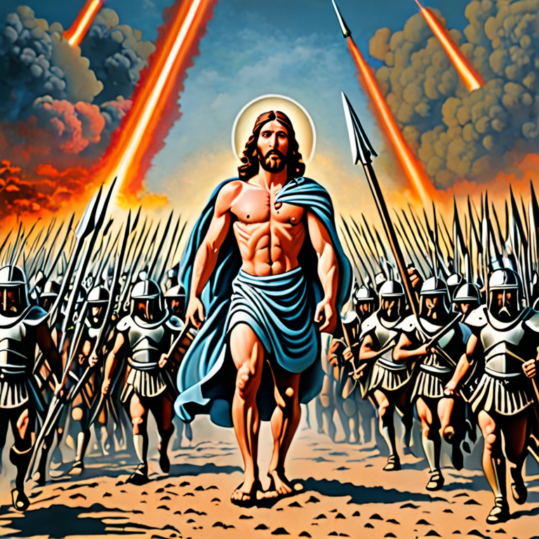 Jesus returning to planet Earth with his armies of warriors