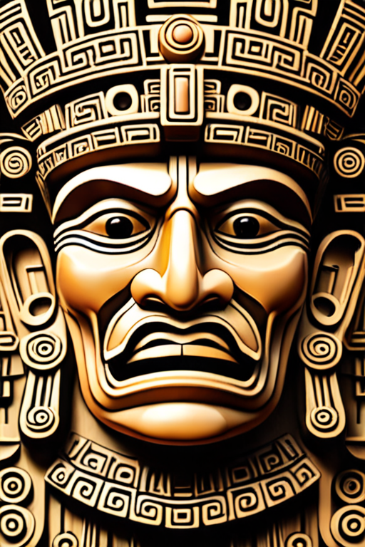 a scary mayan god face