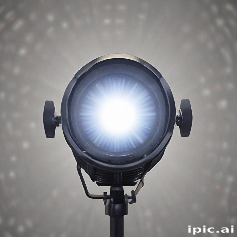Bright Spotlight Illuminating a Dark Space with Radiant Light Effect