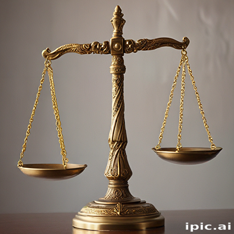 Elegant Brass Scales of Justice Symbolizing Fairness and Equality in Law