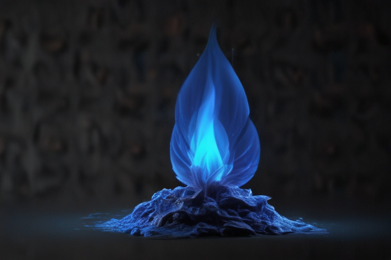 Radiant Blue Flame Emanating from a Mysterious Ethereal Base in Dark ...