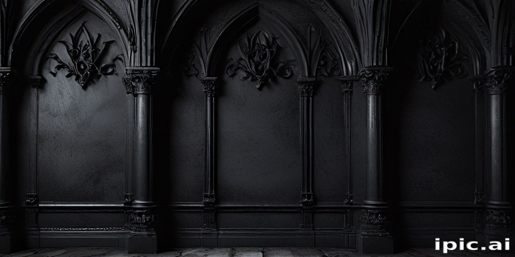 Intricately Designed Gothic Architecture with Dark, Ornate Wall Details