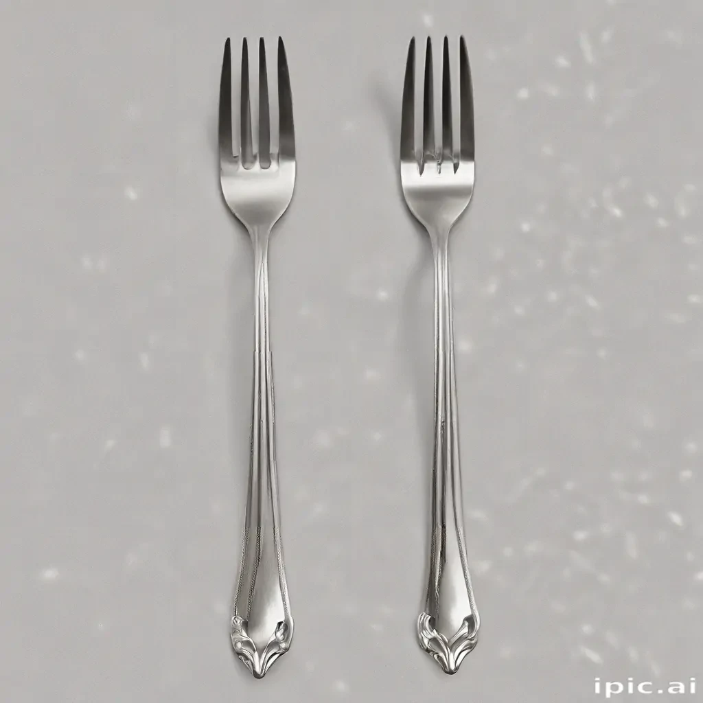 Two Elegant Forks with Unique Design Displayed on a Subtle Background