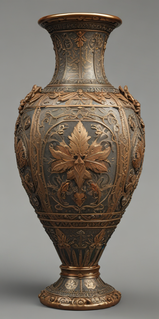 Exquisitely Designed Antique Vase Adorned with Intricate Floral Motifs ...