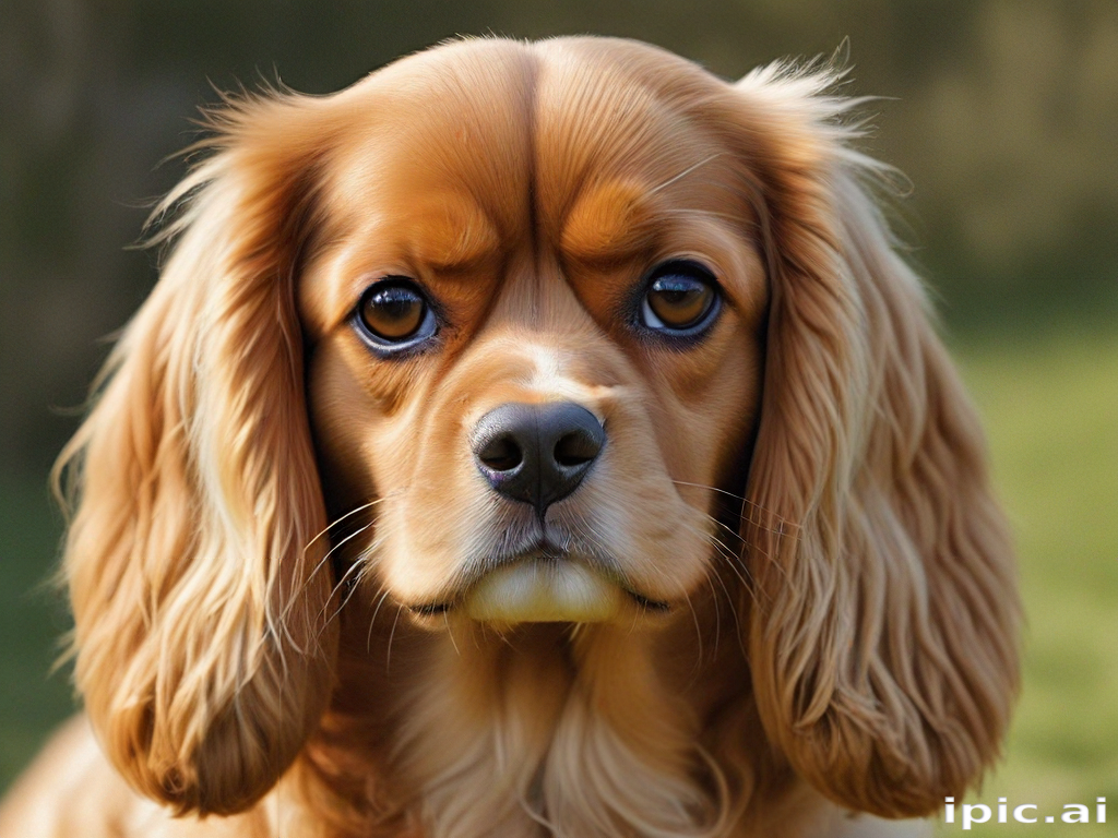 A Beautiful Golden Cocker Spaniel with Expressive Eyes and Fluffy Ears.