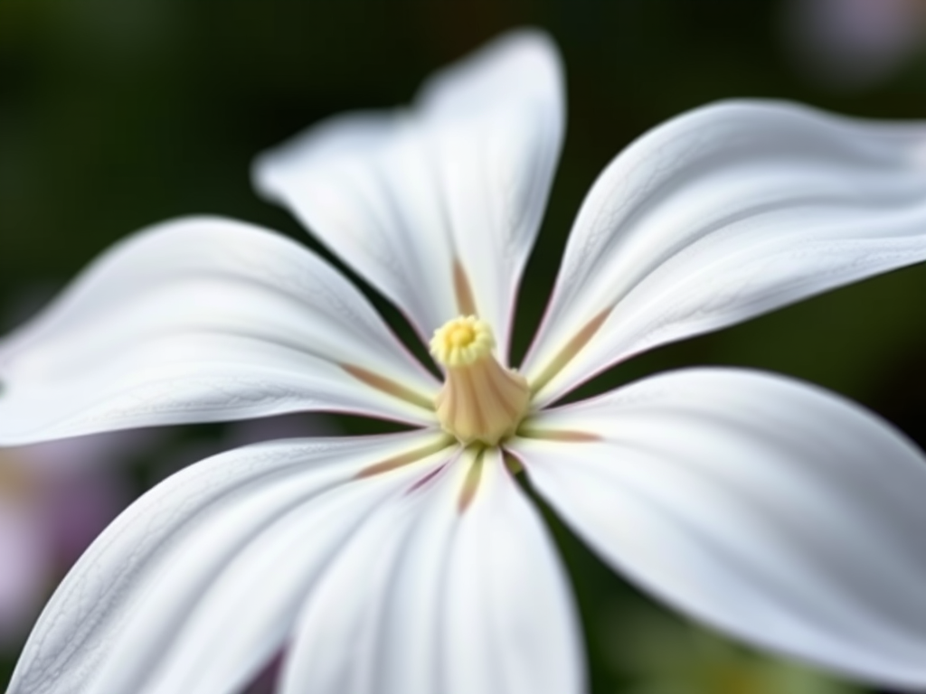 Delicate White Flower Blooming Radiantly Under Soft Natural Light Outdoors