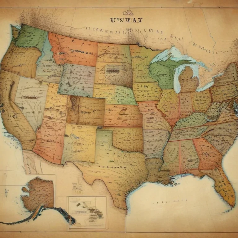 Historical Map of the United States Highlighting States and Territories ...