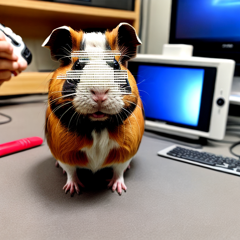 guinea pig playing video game