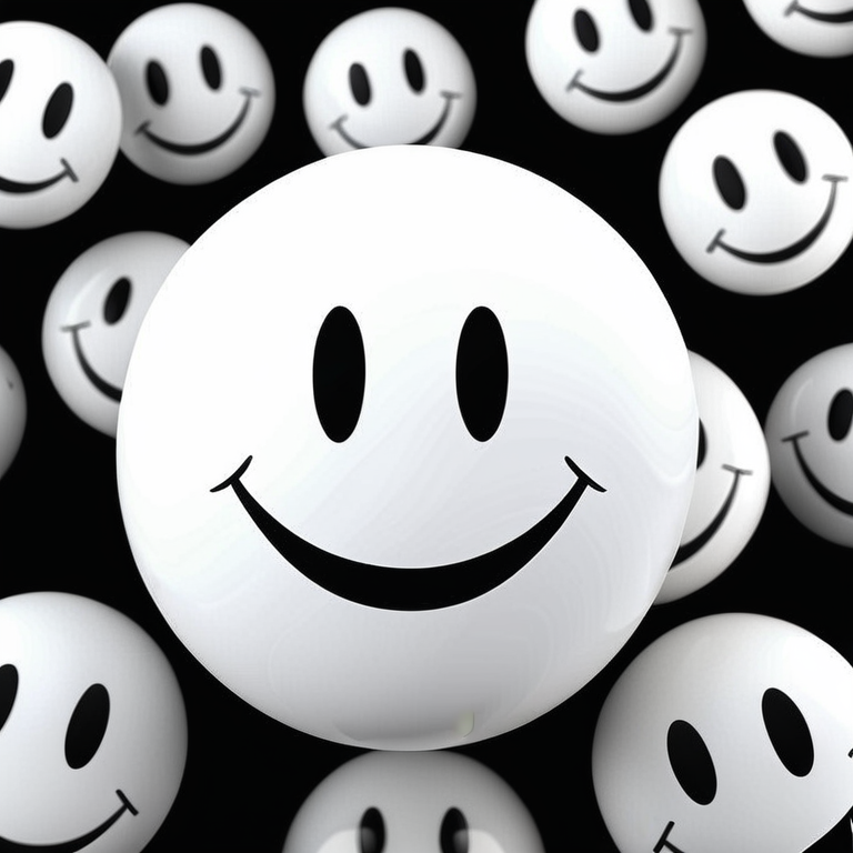 Cheerful Smiley Faces Radiating Joy Against a Dark Background of Happiness
