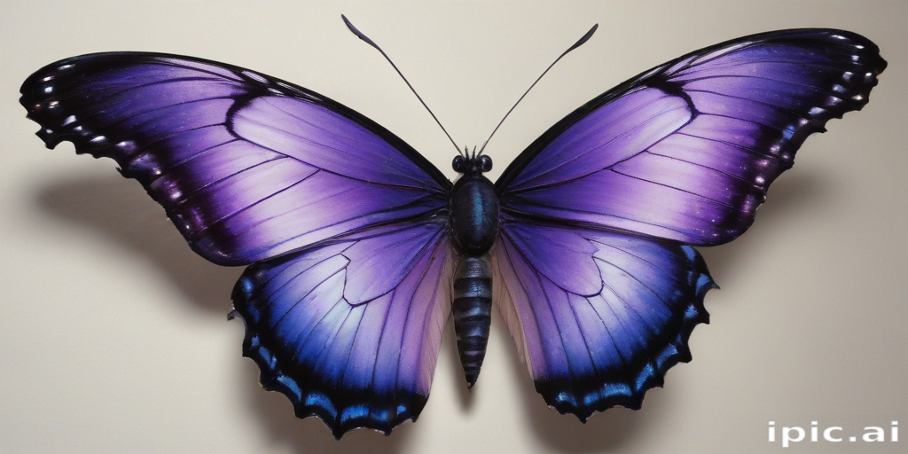 Beautifully Detailed Display of a Vibrant Purple Butterfly Against a ...