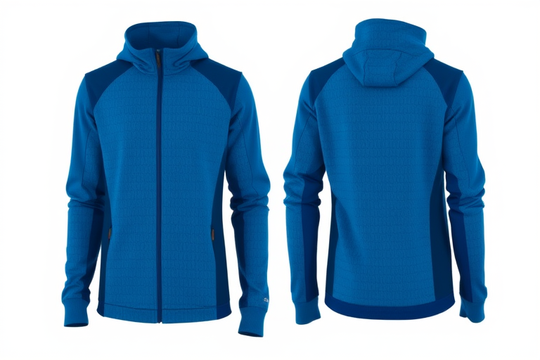 Stylish Blue Zip-Up Hoodie with Modern Design for Active Lifestyles