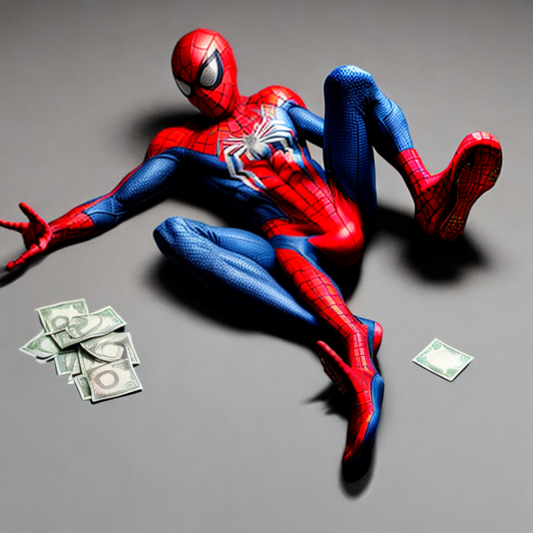 spider man counting money bills