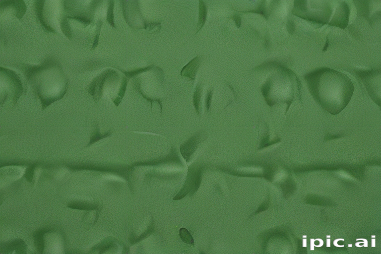 Textured Green Surface with Abstract Patterns and Organic Shapes in Relief.